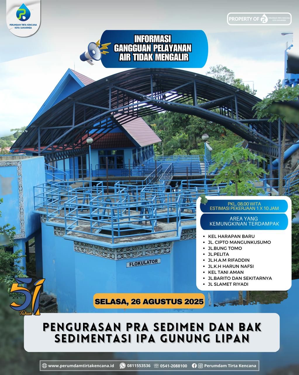 Pengurasan Pra Sedimen dan Bak Sedimentasi IPA Gunung Lipan, Pelanggan ...